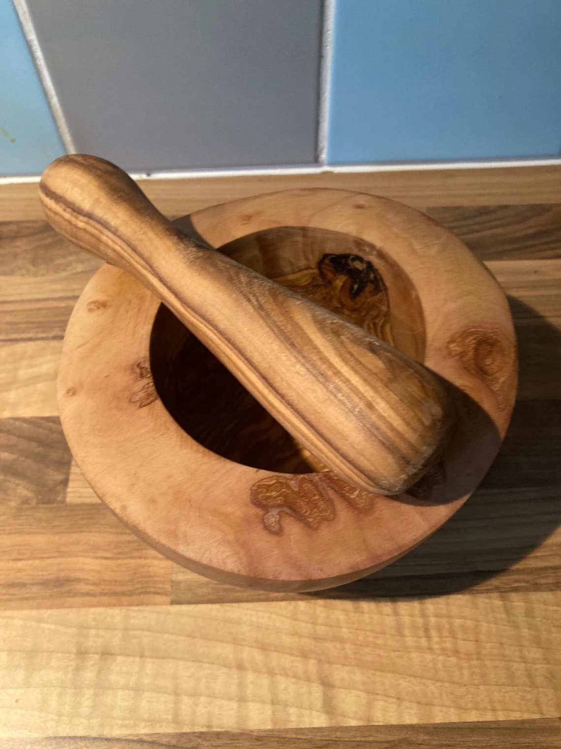 Real Olive Wood Mortar. Fully Handmade. Natural Untreated, Mortar Wood ...