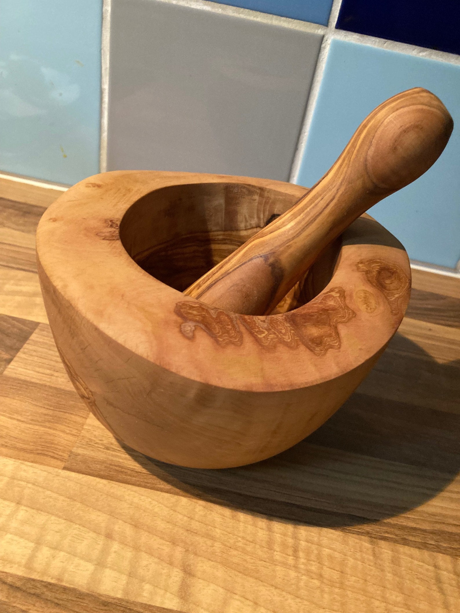 Real Olive Wood Mortar. Fully Handmade. Natural Untreated, Mortar Wood ...