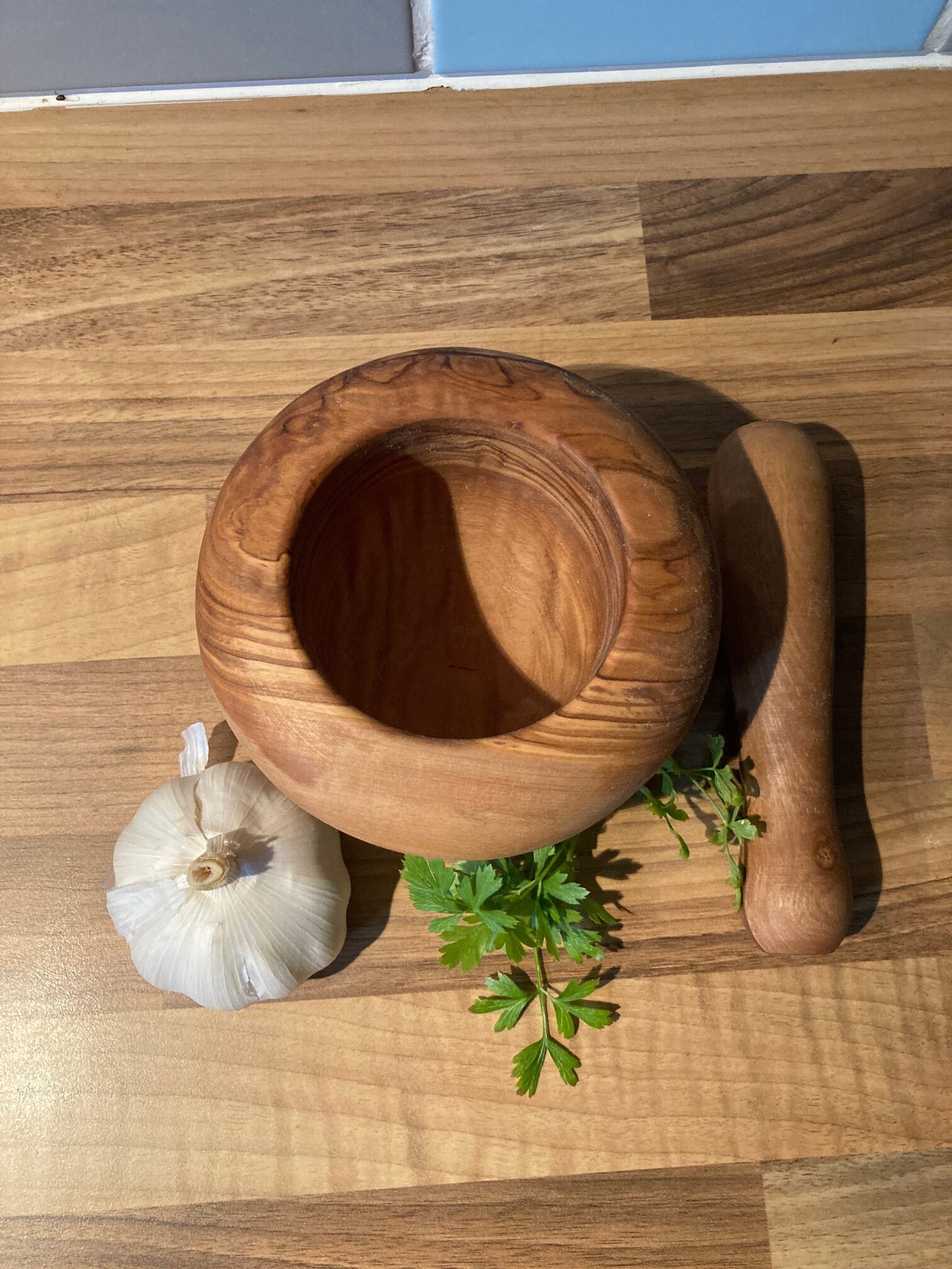 Real Olive Wood Mortar. Fully Handmade. Natural Untreated, Mortar Wood ...