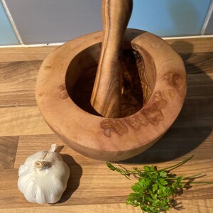 Real Olive Wood Mortar. Fully Handmade. Natural Untreated, Mortar Wood ...