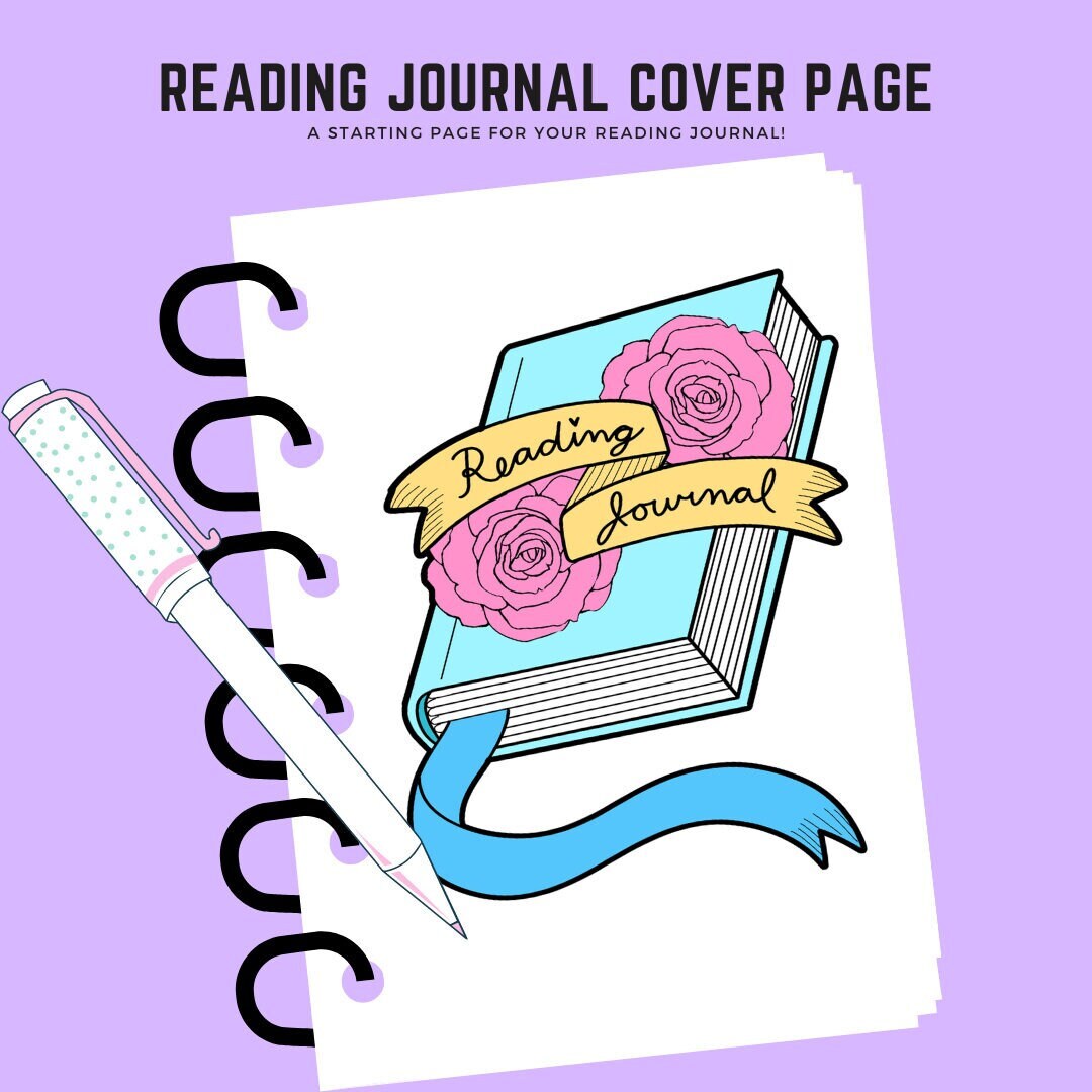 Reading Journal Rose Cover Page Letter Size A4 A5 Reading Tracker ...