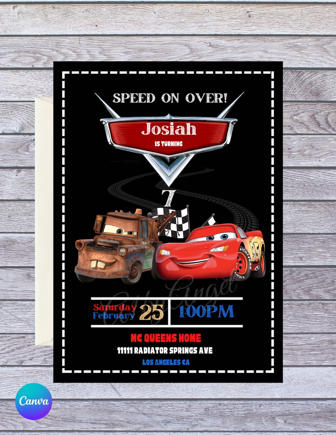 Editable Cars Birthday Invitation, Lightning Mcqueen Birthday ...