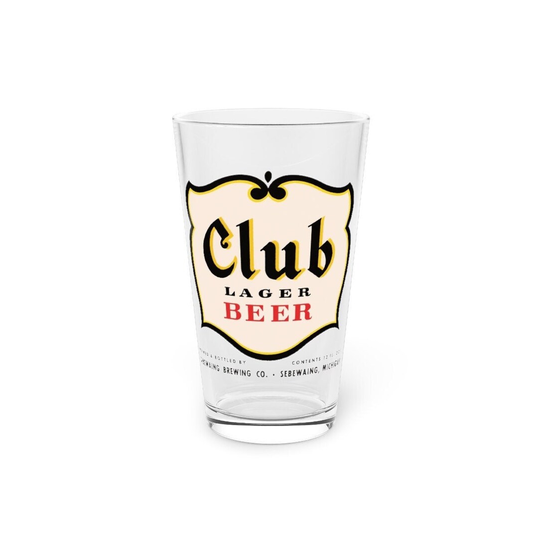 Club Lager Beer Pint Glass - Sebewaing Brewing Co. - Saginaw Bay, Lake ...