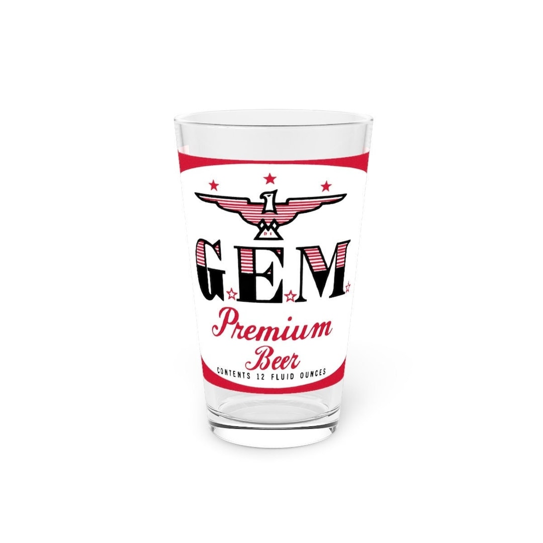 GEM Premium Beer PINT GLASS, Colonial Brewing Co, Hammonton, Atlantic ...