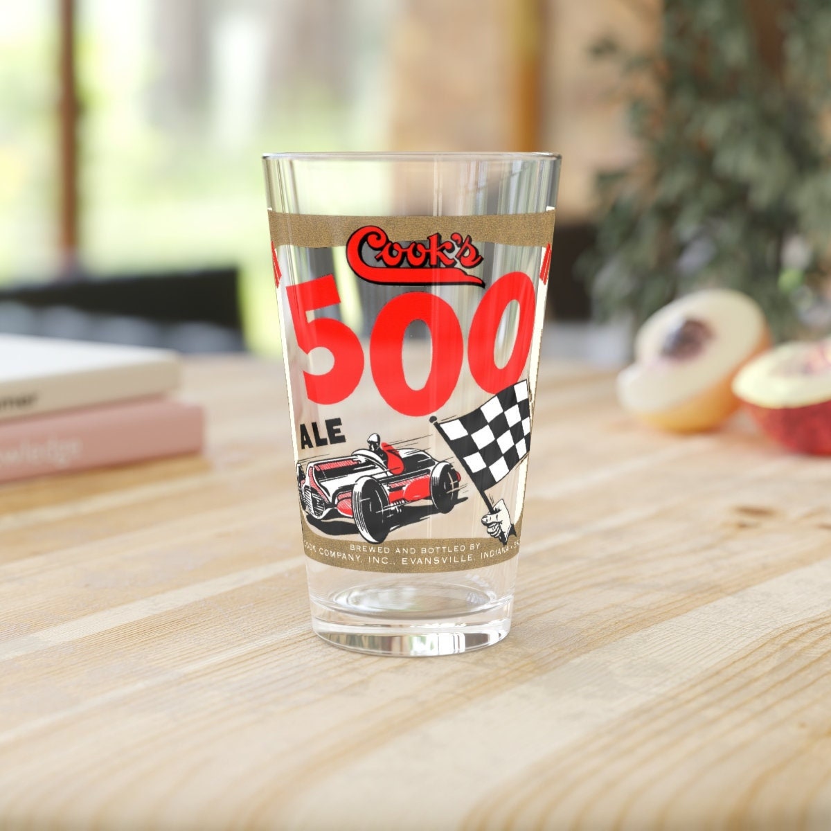 Cook's 500 Ale Pint Glass: Retro Indy Racing Beer Glass, Indianapolis ...