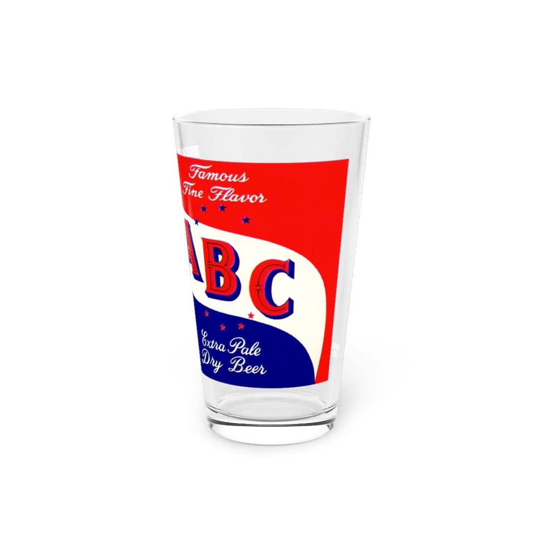 ABC Beer PINT GLASS Extra Pale Dry Beer, Maier Brewing Co., Los Angeles ...