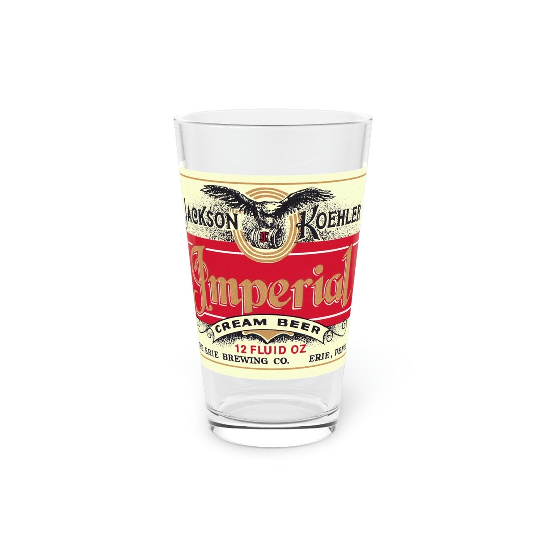 Jackson Koehler Imperial Lager Beer Pint Glass, the Eagle Erie Brewing ...