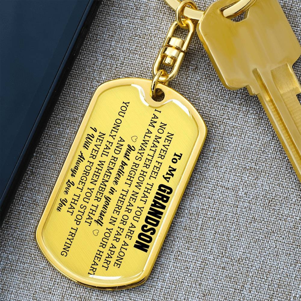 To My Grandson Keychain, Gift for Grandson, Grandson Gift From ...