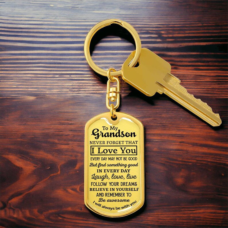 To My Grandson Keychain, Gift for Grandson, Grandson Gift From ...