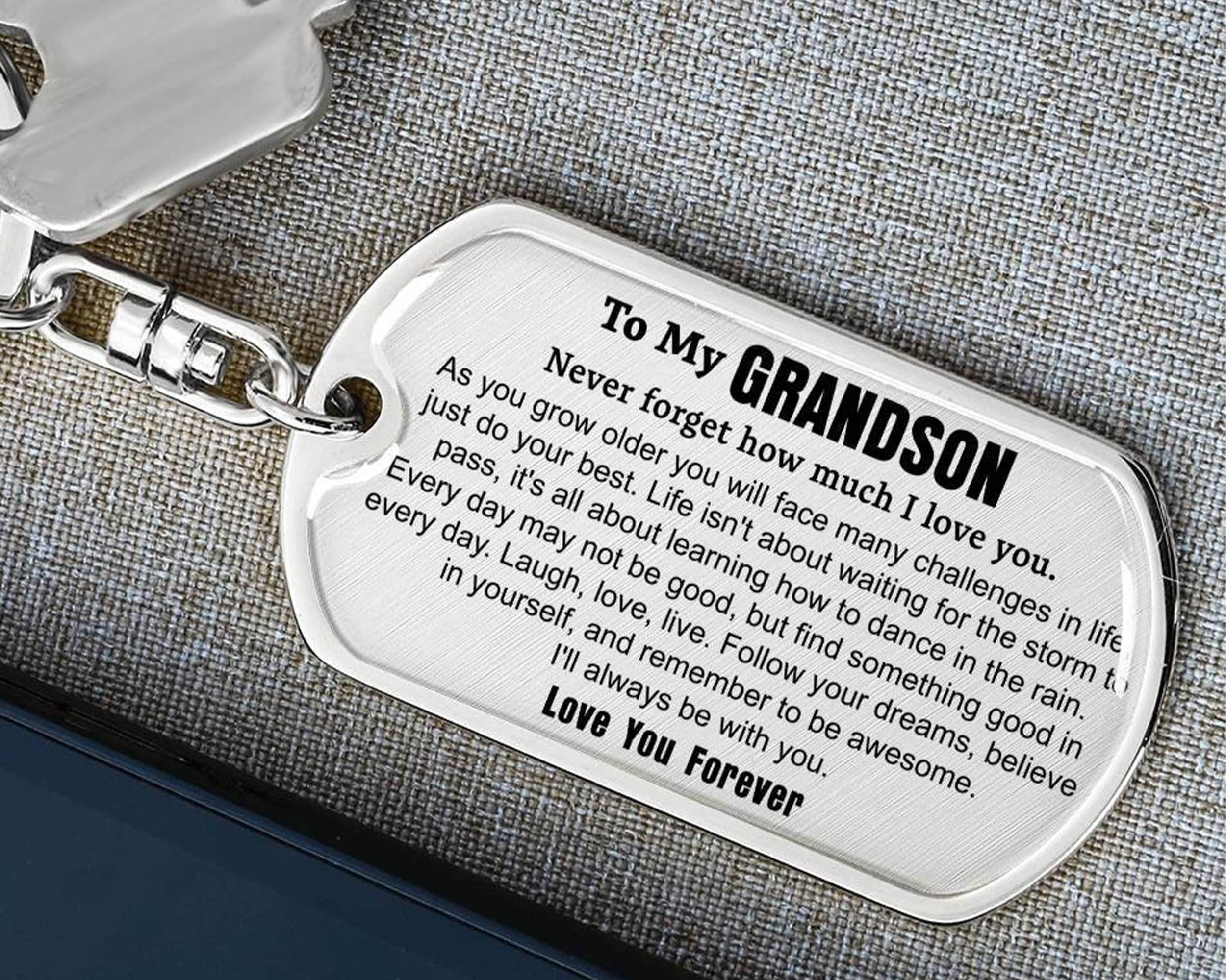 To My Grandson Keychain, Gift for Grandson, Grandson Gift From ...