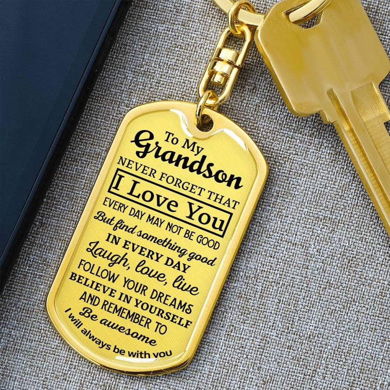 To My Grandson Keychain, Gift for Grandson, Grandson Gift From ...
