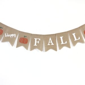 Happy Fall Burlap Banner, Fall Decorations, Autumn Burlap Banner, Happy ...