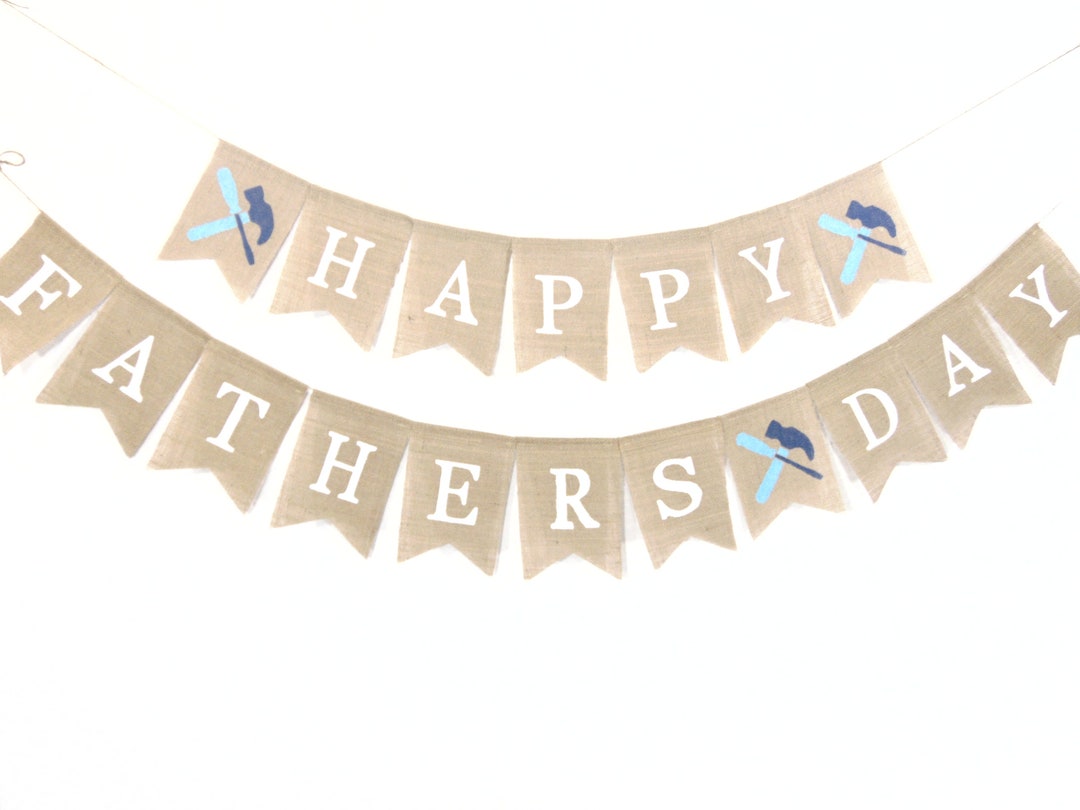 Happy Fathers Day Burlap Banner, Fathers Day Banner, Fathers Day Burlap ...