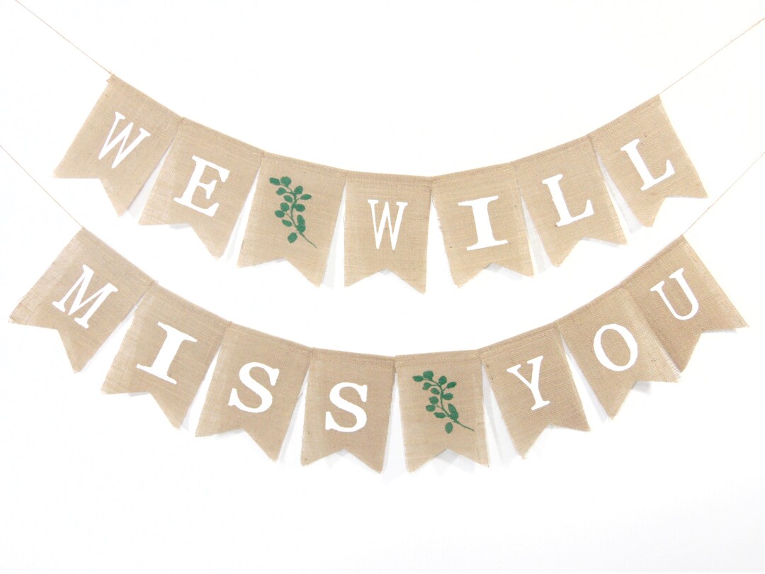 Floral We Will Miss You Banner, Retirement Party Decor, Retirement ...