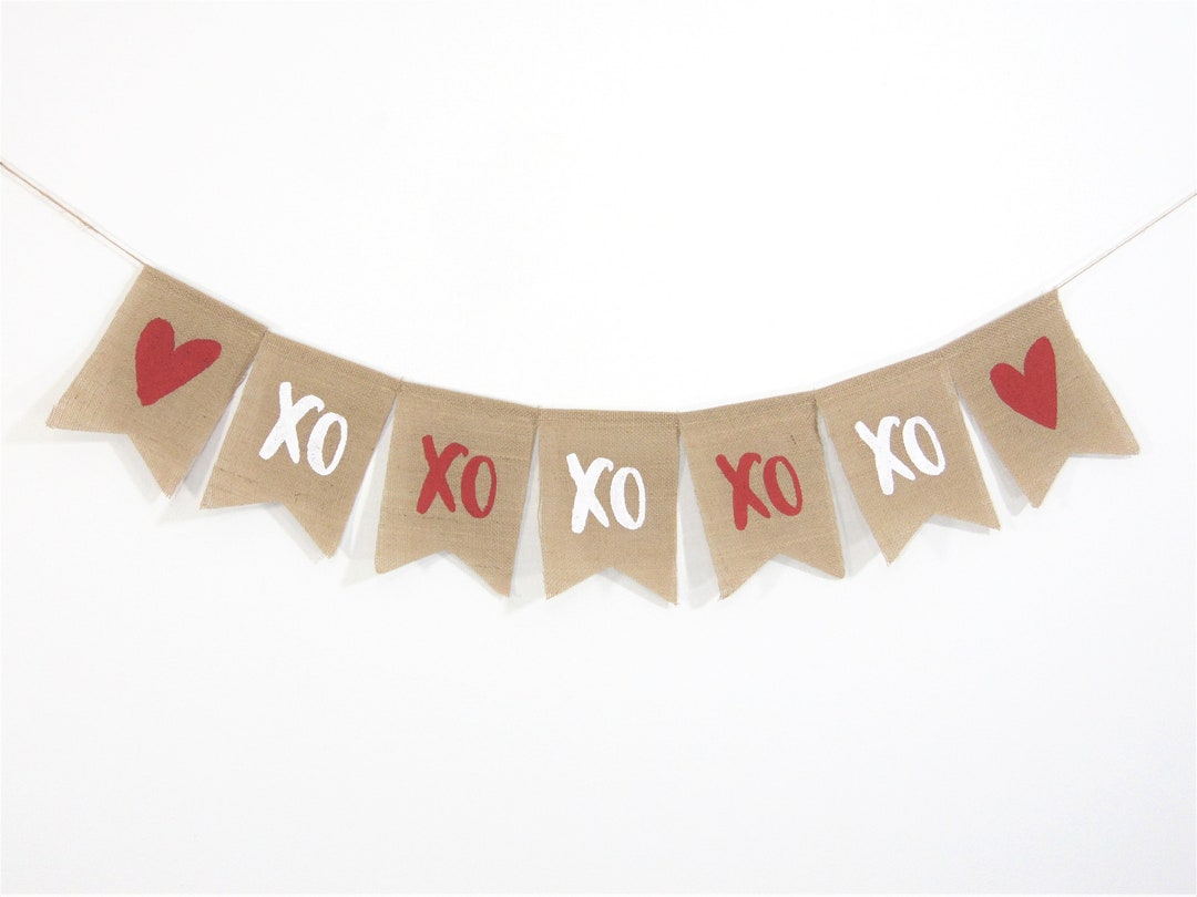 XOXO Banner, Valentines Day Decor, Happy Valentines Day Banner ...