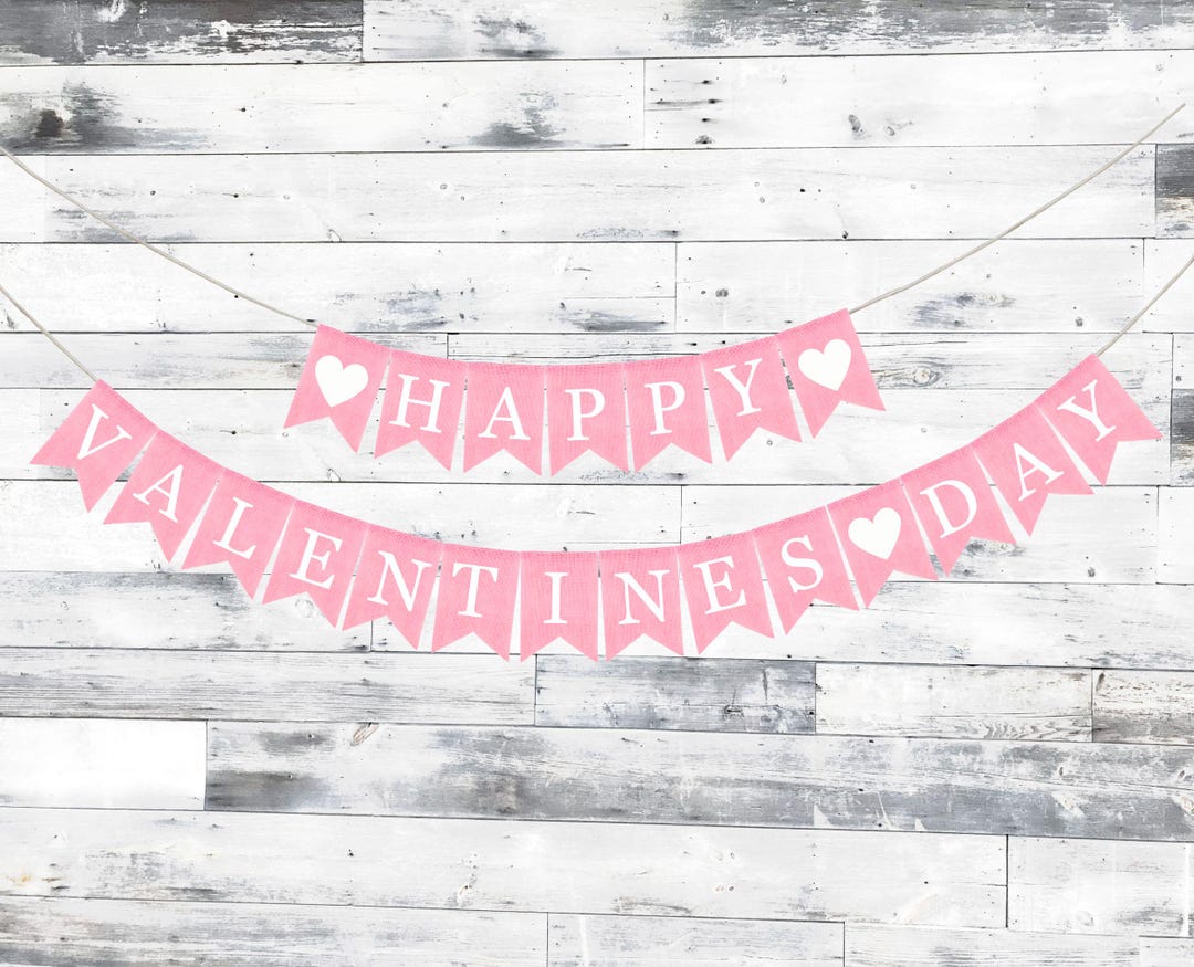 Happy Valentines Day Banner, Valentines Day Decor, Happy V-day ...