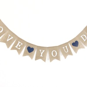 Love You Dad Burlap Banner, Love You Banner, Fathers Day Burlap Banner ...