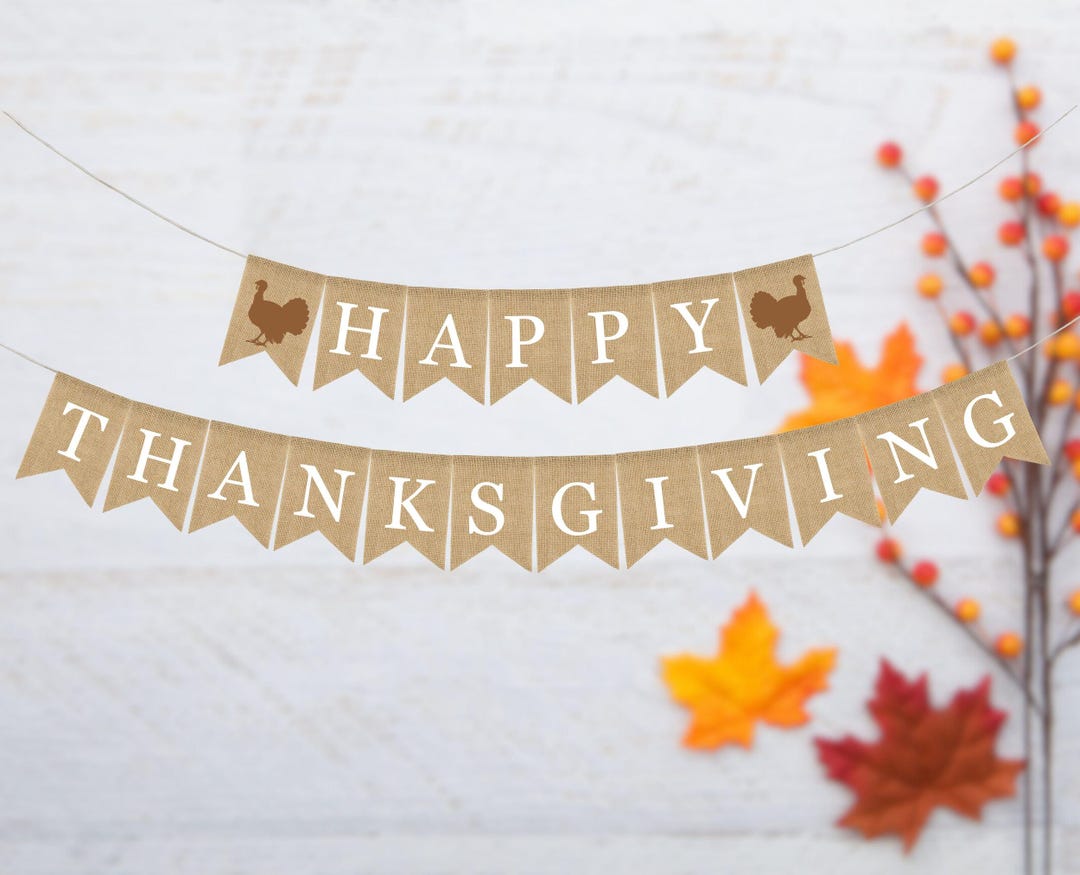 Happy Thanksgiving Banner, Thanksgiving Decorations, Thanksgiving ...