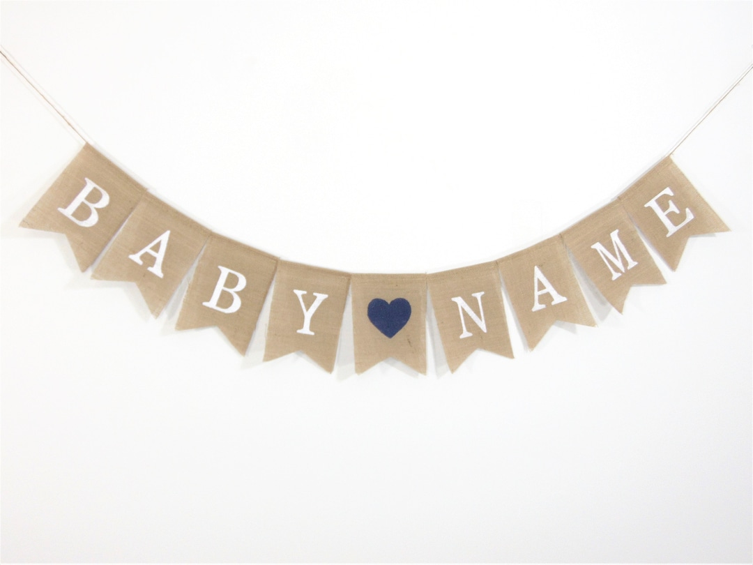 Custom Baby Name Banner, Navy Blue Baby Shower Decorations, Boy Shower ...
