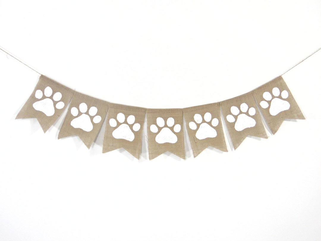 Paw Print Banner, Pawty Banner, Dog Birthday Banner, Puppy Birthday ...
