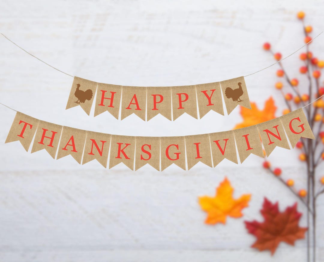 Happy Thanksgiving Banner, Thanksgiving Decorations, Thanksgiving ...