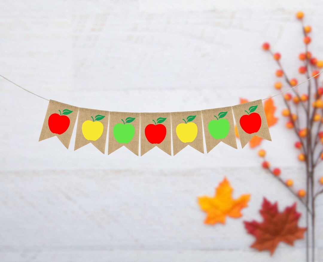 Apple Fall Banner, Apple Fall Decor, Apple Garland, Apple Bunting ...