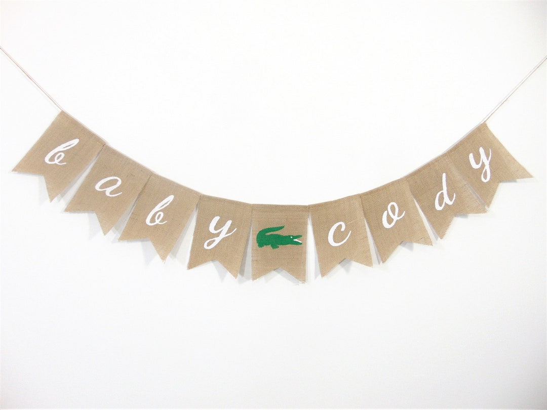 Custom Baby Name Banner, Crocodile Baby Shower, Alligator Shower Banner ...