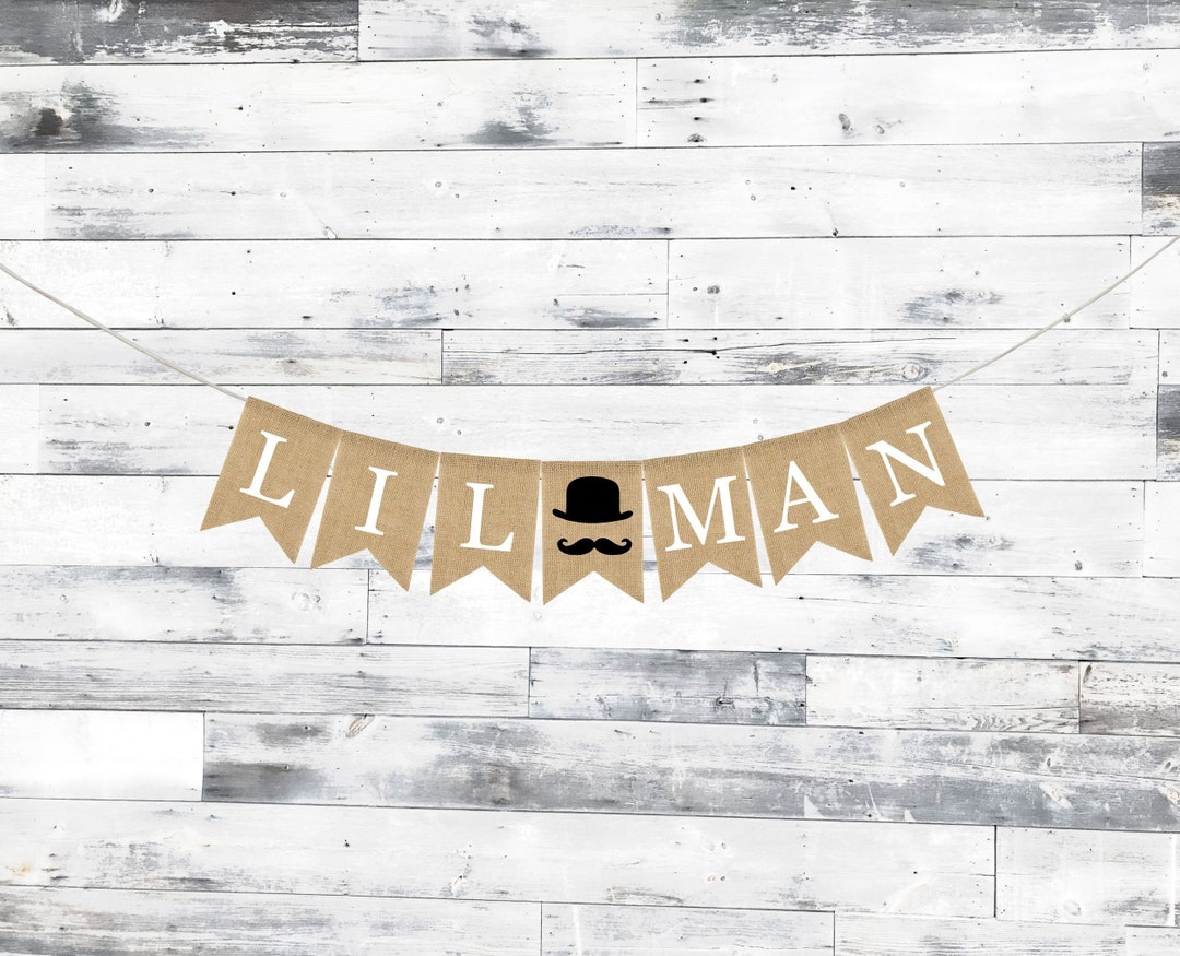 Little Man Baby Shower, Lil Man Shower Decoration, Baby Shower Burlap ...