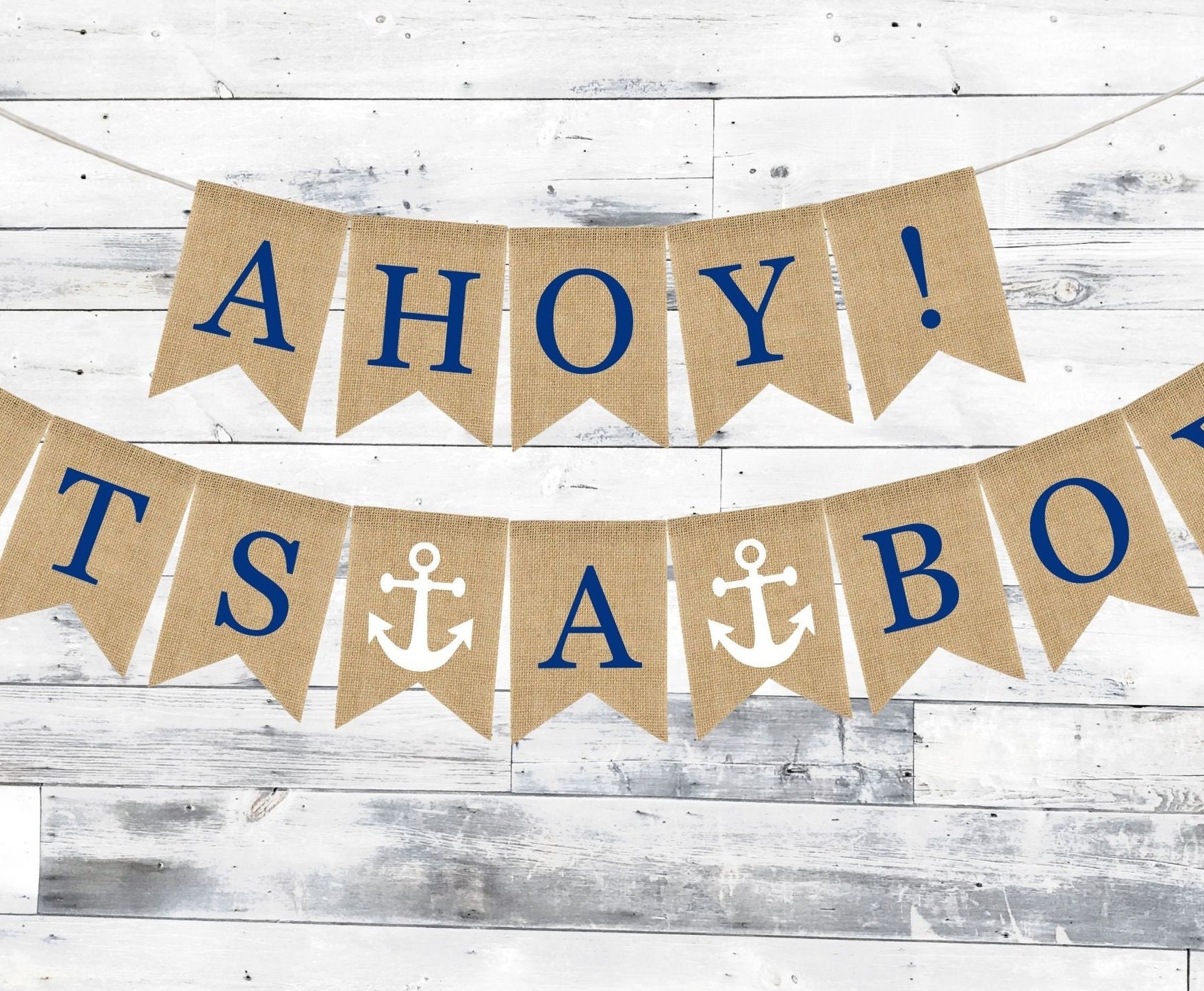 Nautical Baby Shower, Its A Boy Banner, Ahoy Its a Boy, Nautical Shower ...