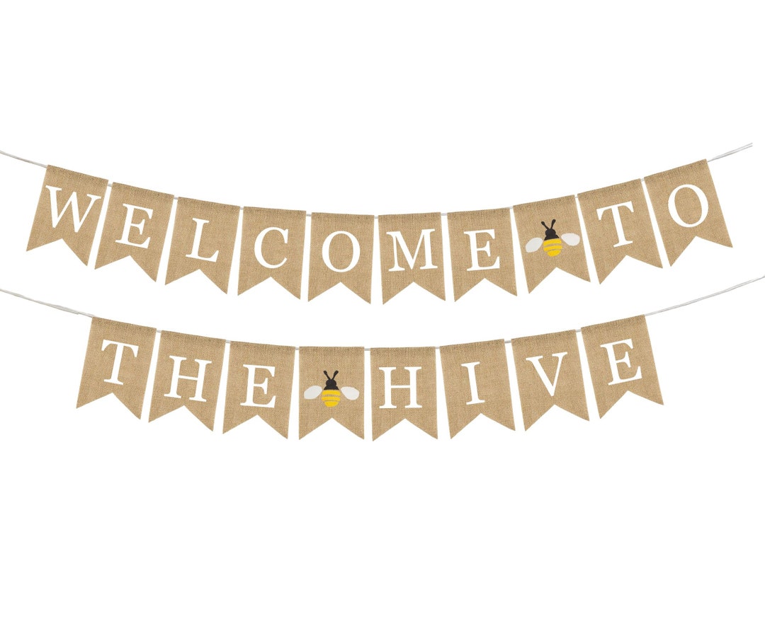 Bee Decor Banner, Welcome to the Hive Banner, Baby Shower Decorations ...