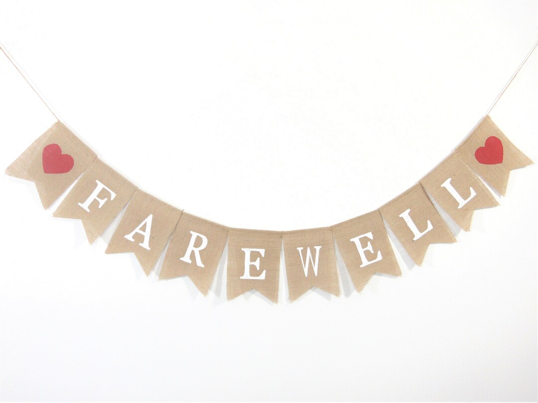 Farewell Burlap Banner, Going Away Party, Travel Party Decorations ...