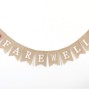 Farewell Burlap Banner, Going Away Party, Travel Party Decorations ...