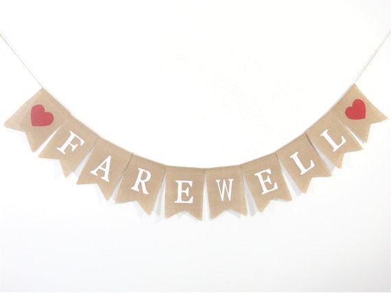 Farewell Burlap Banner Going Away Party Travel Party - Etsy