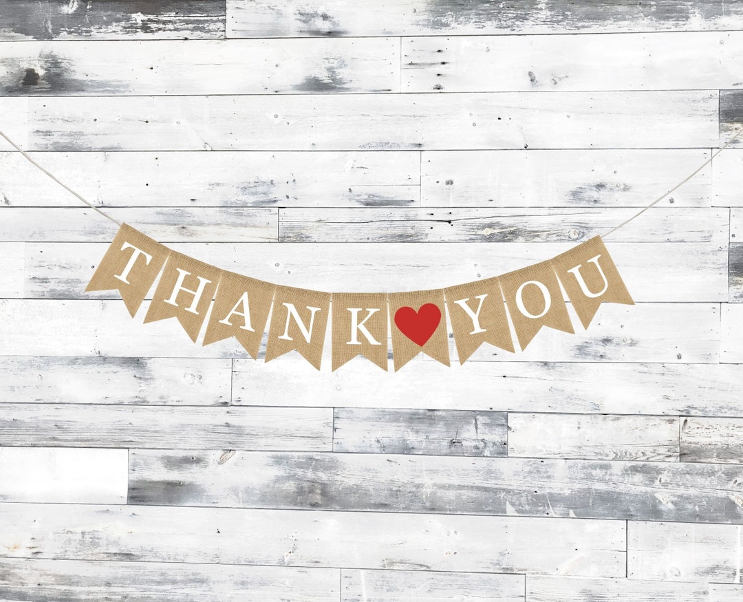 Thank You Burlap Banner, Thank You Bunting, Thank You Garland, Burlap ...