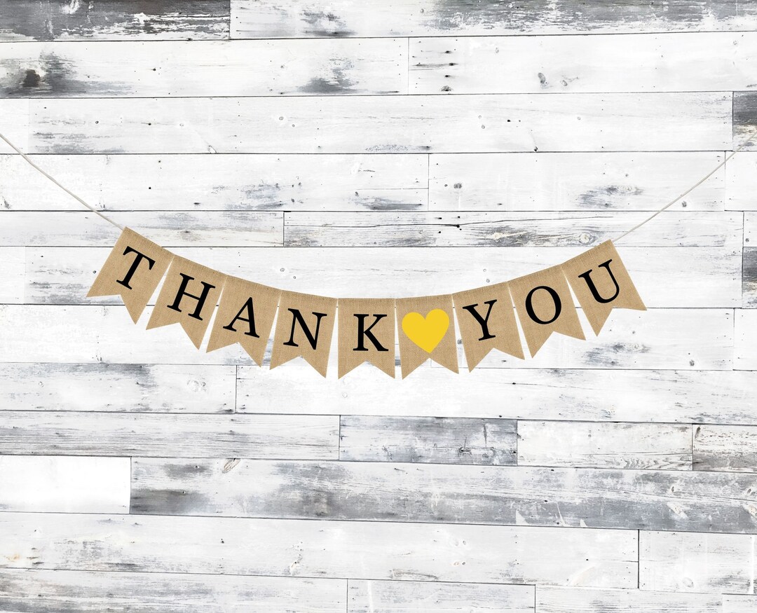 Thank You Burlap Banner, Wedding Banner, Thank You Garland, Burlap ...