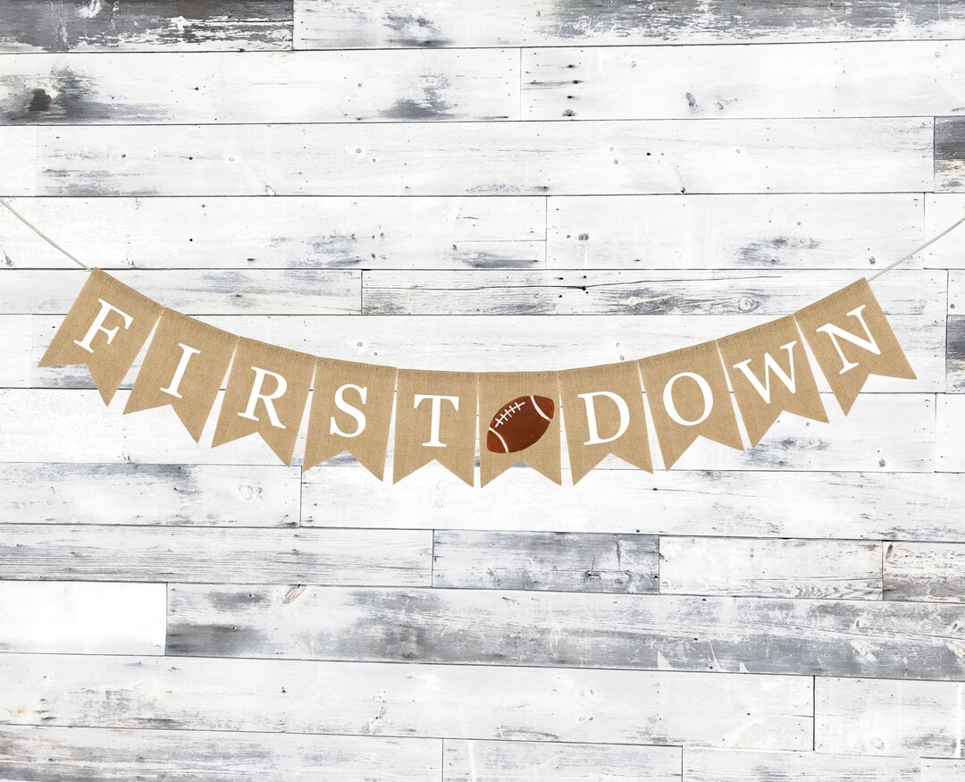 Football Birthday Party Banner, First Down Banner, Sports Birthday Sign ...