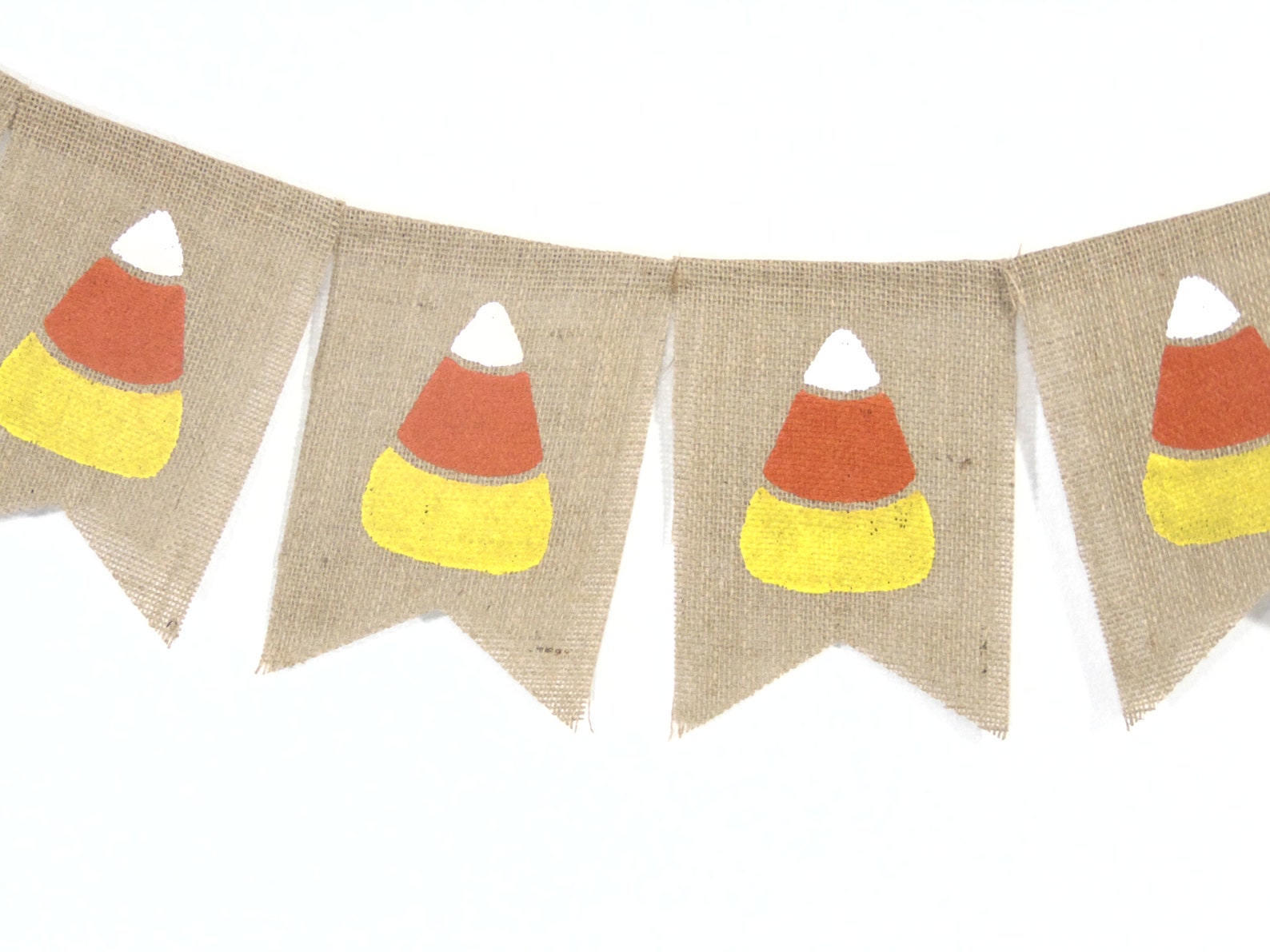 Halloween Decorations, Candy Corn Banner, Halloween Burlap Banner, Fall ...