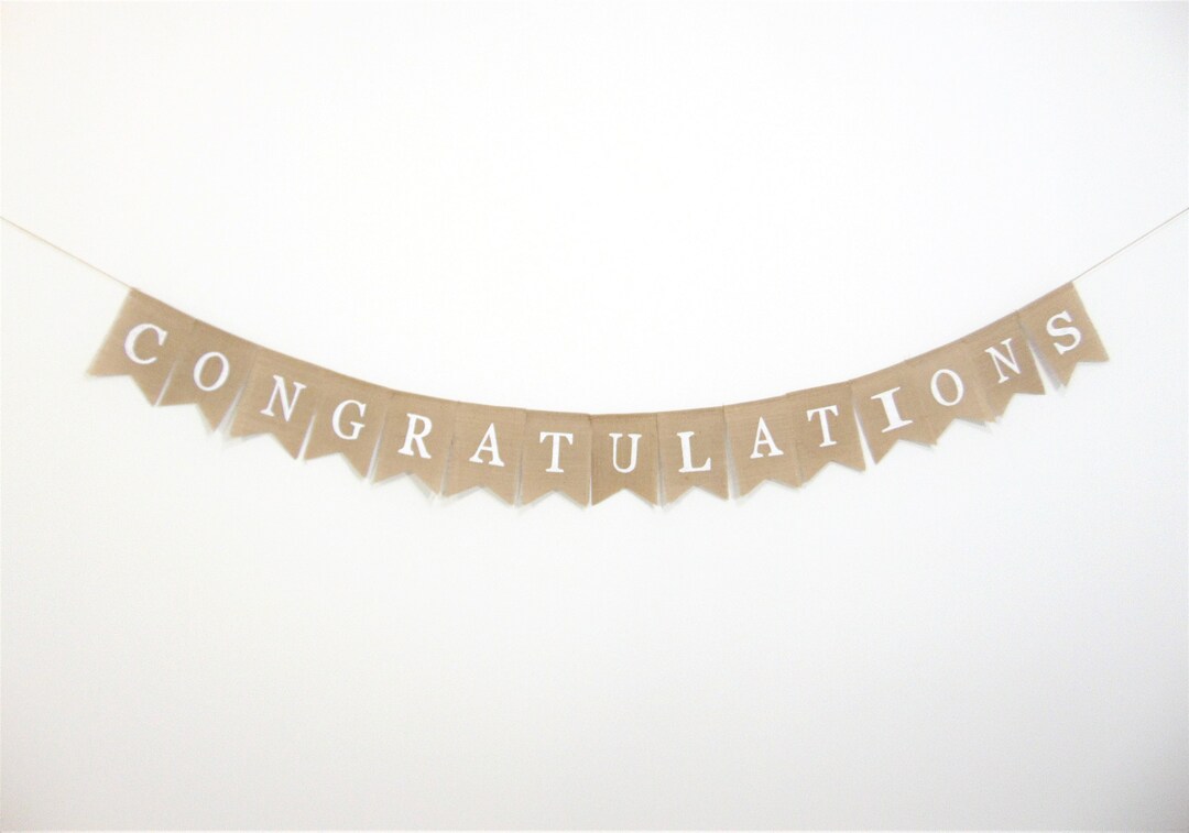 Congratulations Banner, Burlap Banner, Party Decorations, Congrats ...