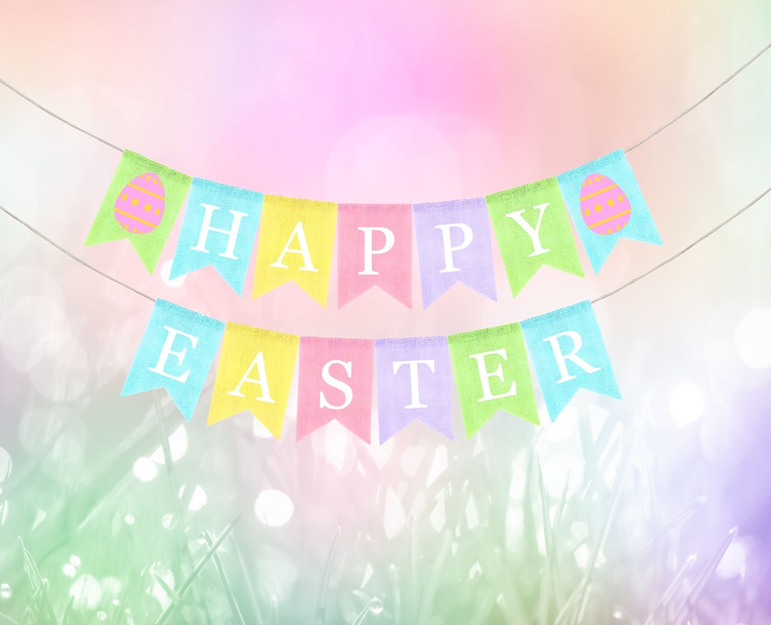 Easter Decoration Banner, Easter Decor, Easter Bunting, Easter Garland ...