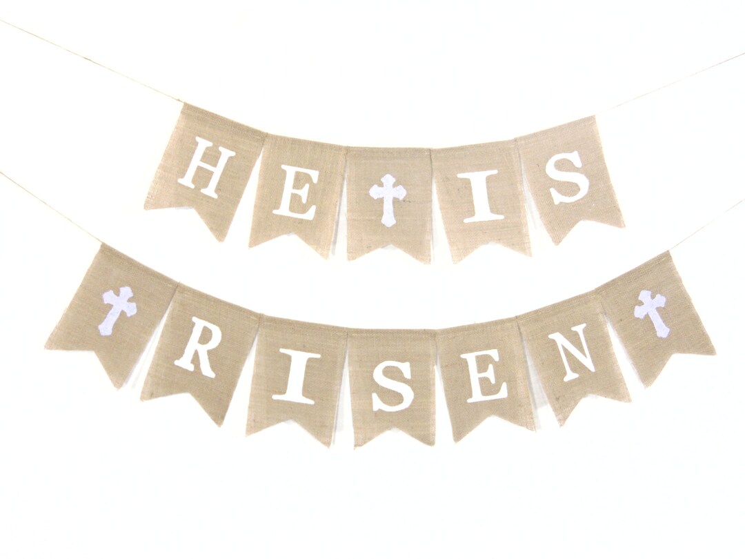 He is Risen Easter Banner, Easter Decor, Happy Easter Banner, Easter ...