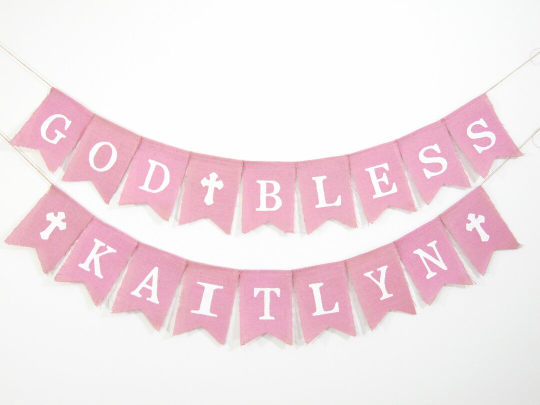 Girl Baptism Banner, First Holy Communion Decoration, First Communion ...