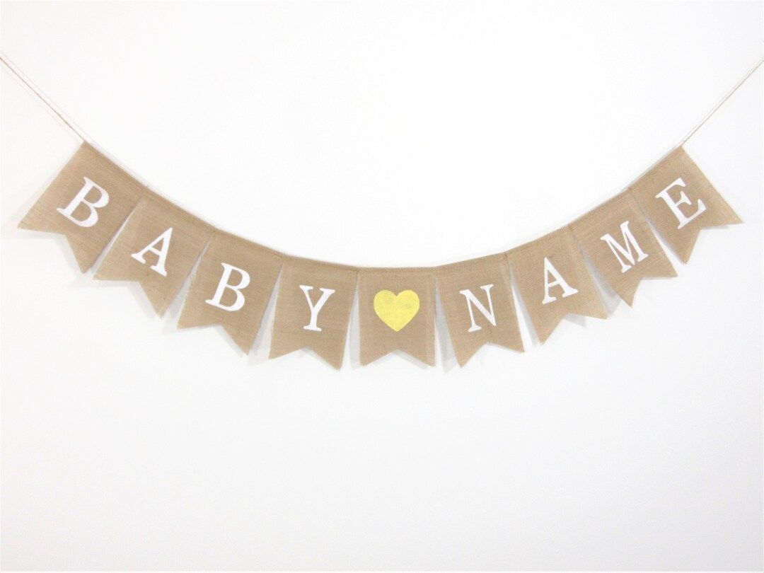 Custom Baby Name Banner, Gender Neutral Baby Shower Decorations, Gender ...