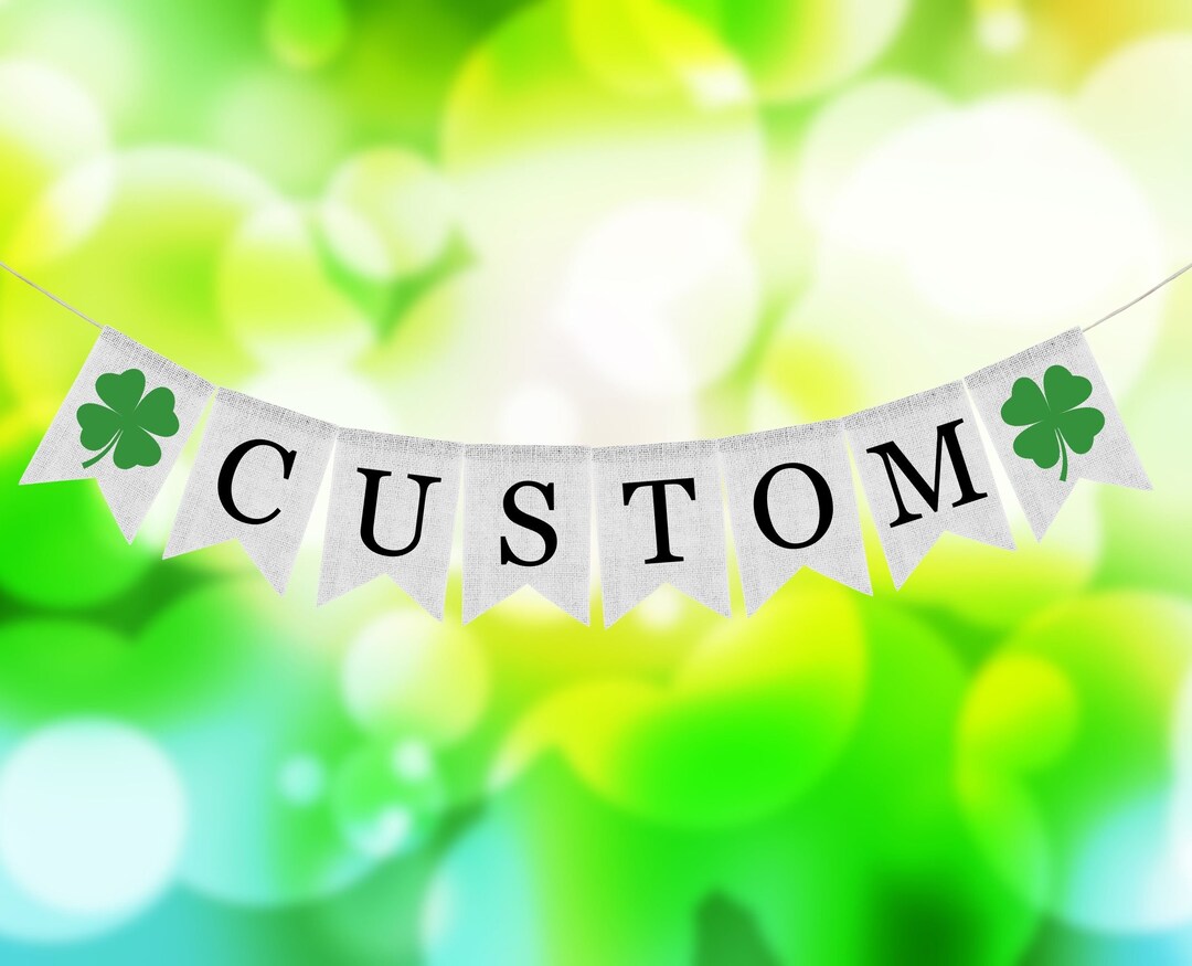 Custom St. Patricks Day Burlap Banner, Personalize St. Patricks Decor ...