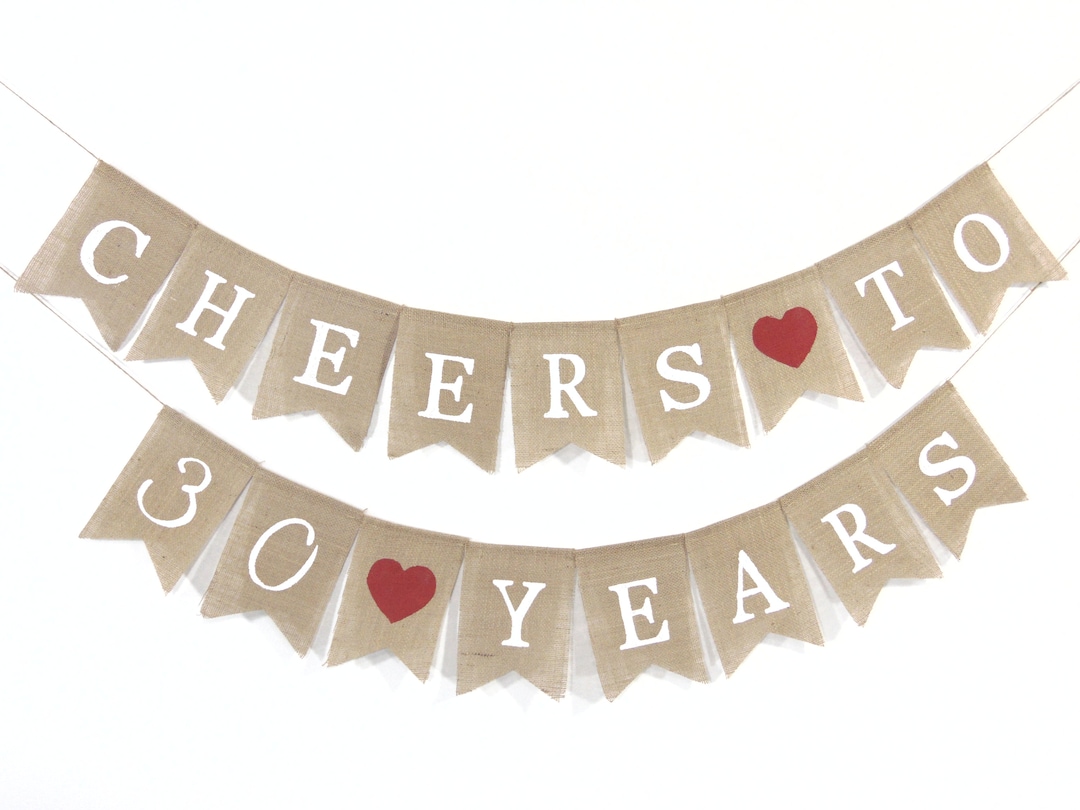 Cheers to 30 Years Banner, 30th Birthday Decorations, 30th Anniversary ...