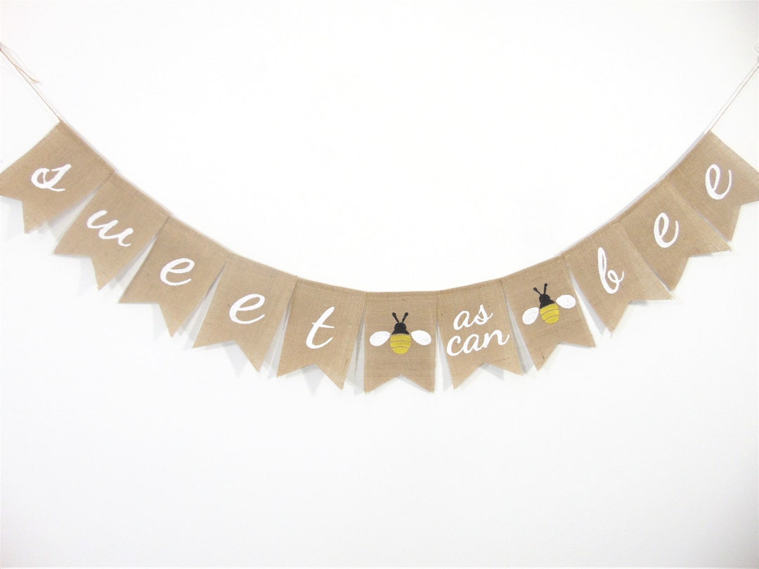 Sweet as Can Bee Banner, Bumble Bee Baby Shower, Bee Shower Decorations ...