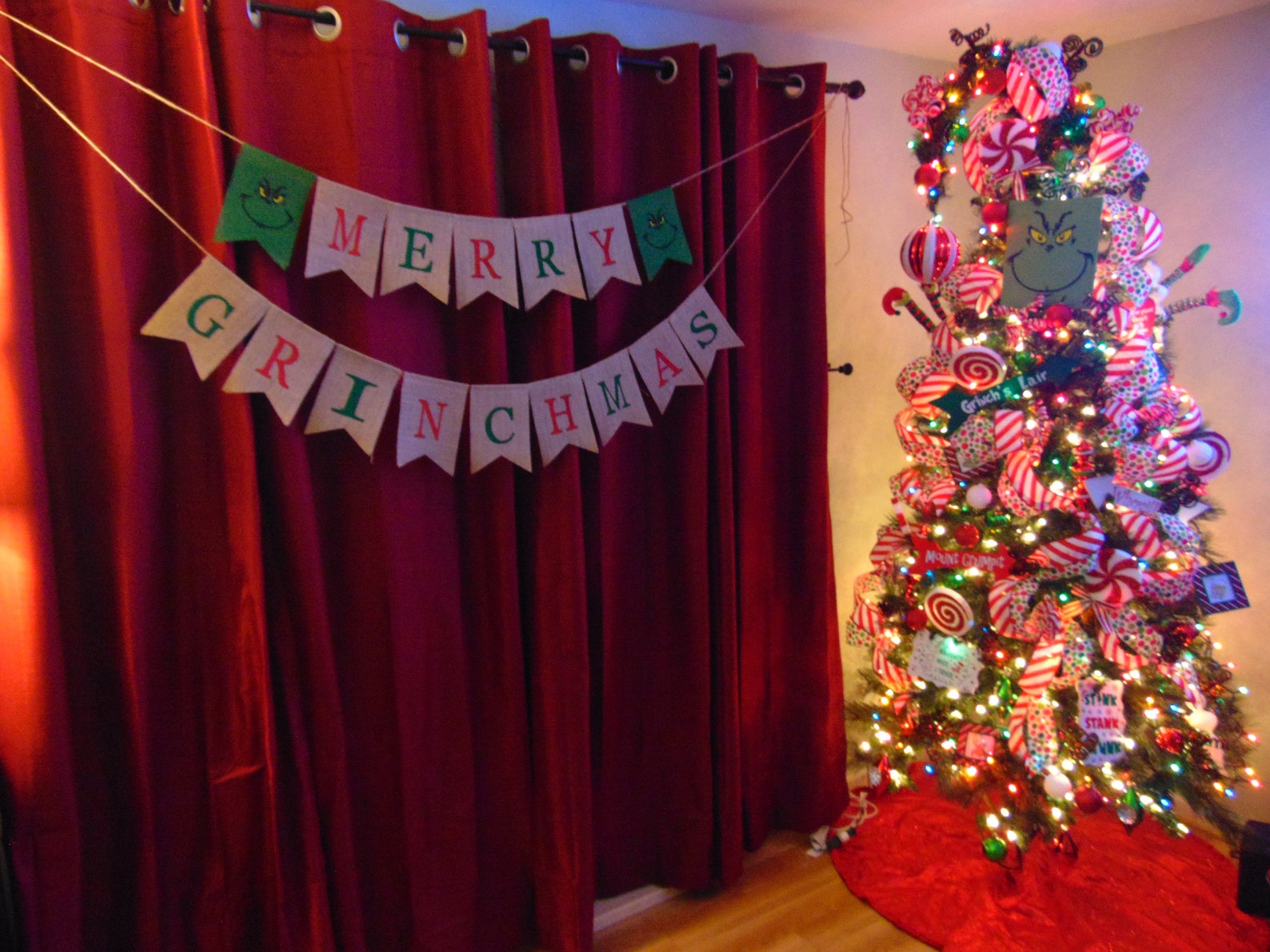 Merry Grinchmas Banner, Grinch Christmas Decorations, Merry Christmas ...