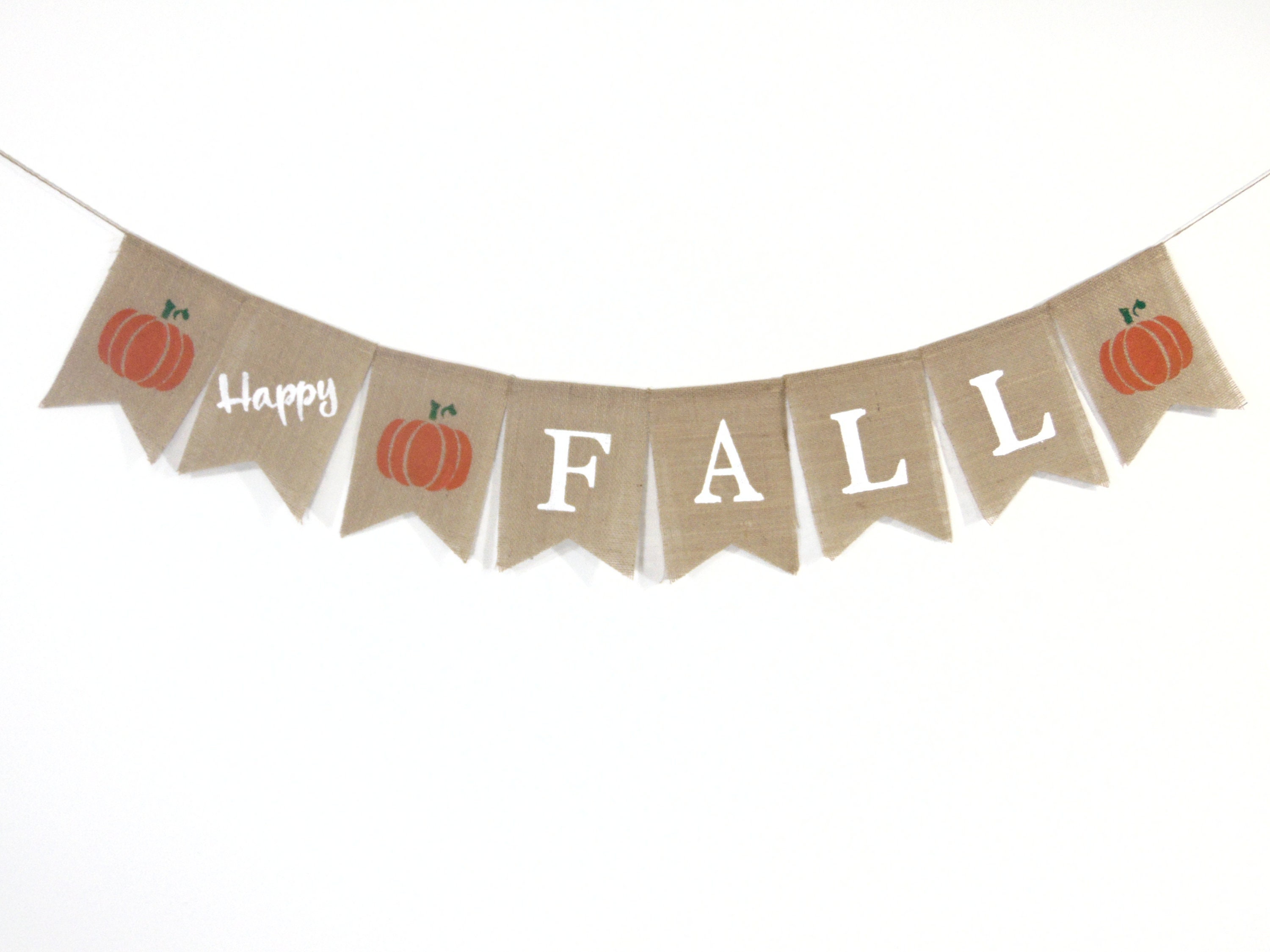 Happy Fall Burlap Banner, Fall Decorations, Autumn Burlap Banner, Happy ...