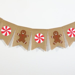Gingerbread Christmas Banner, Peppermint Christmas Bunting, Christmas ...