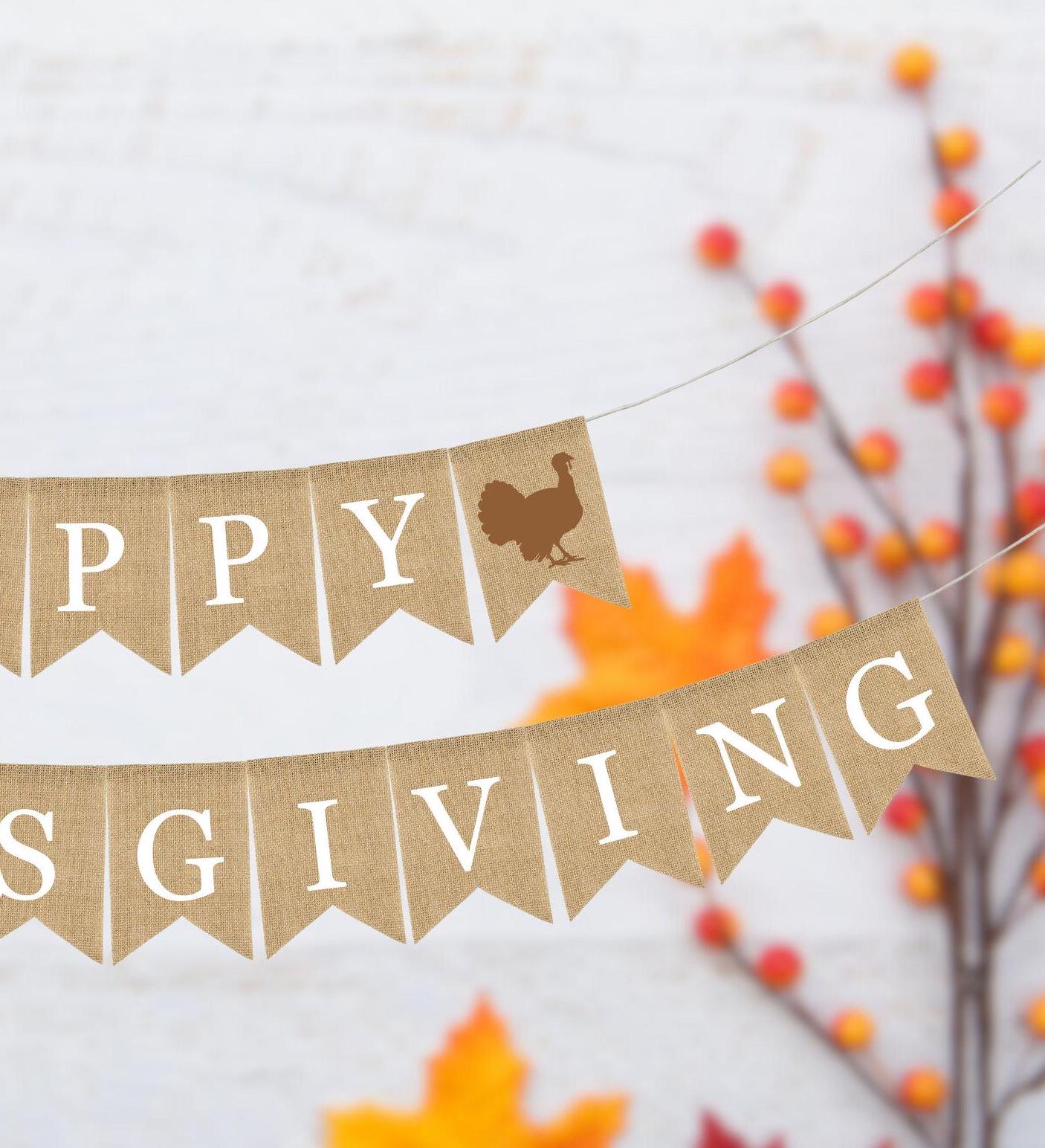 Happy Thanksgiving Banner, Thanksgiving Decorations, Thanksgiving ...
