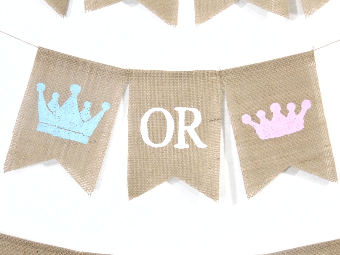 Prince or Princess Banner Gender Reveal Banner Prince or - Etsy